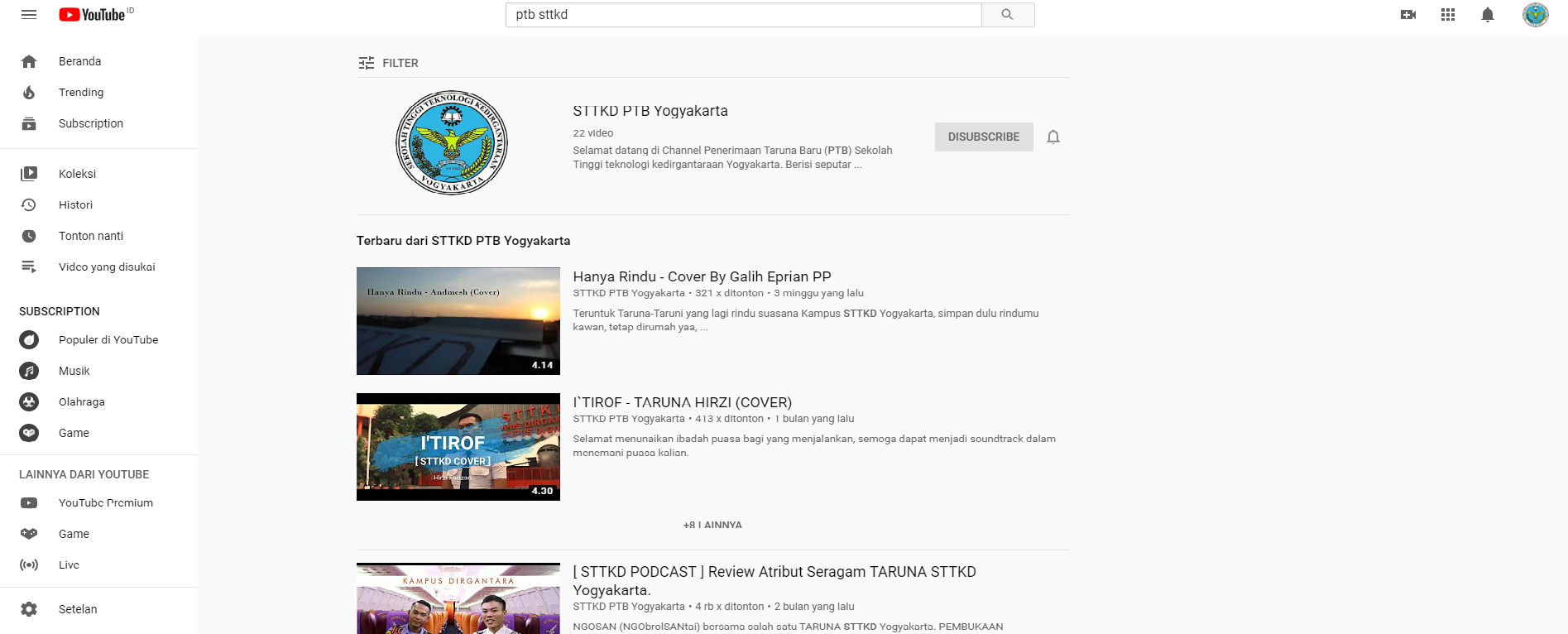 Official Youtube Channel PTB STTKD Yogyakarta. - STTKD