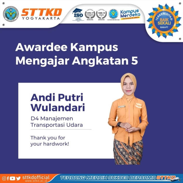 Andi Putri Wulandari Taruni Program Studi D4 Manajemen Transportasi Udara, Awardee Kampus ...