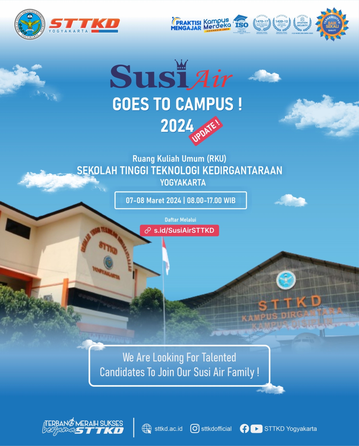 Walk-in Interview Susi Air di Kampus Penerbangan STTKD Yogyakarta